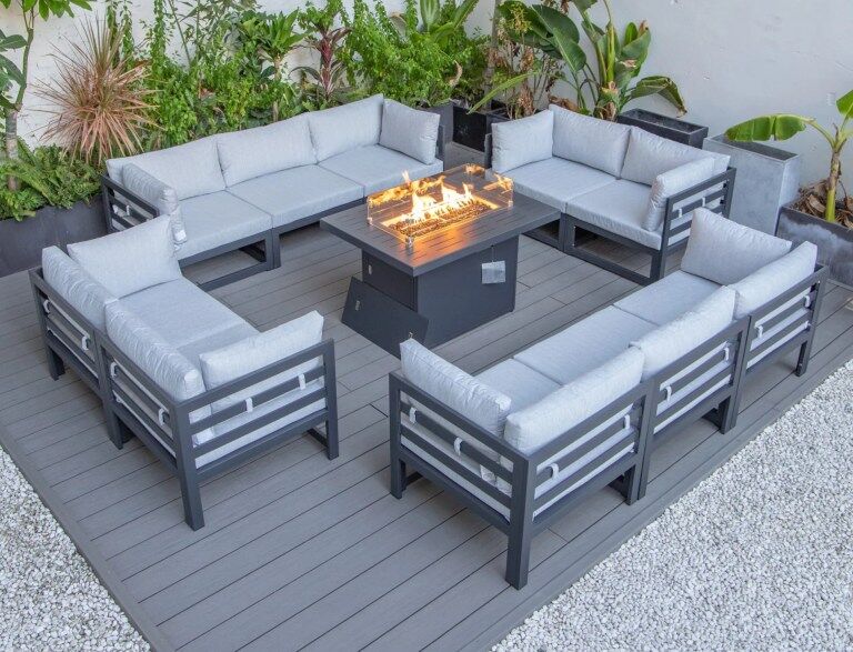 Cheltenham Aluminium 6 Seater Corner Sofa Without Fire Pit - Rattan Hut